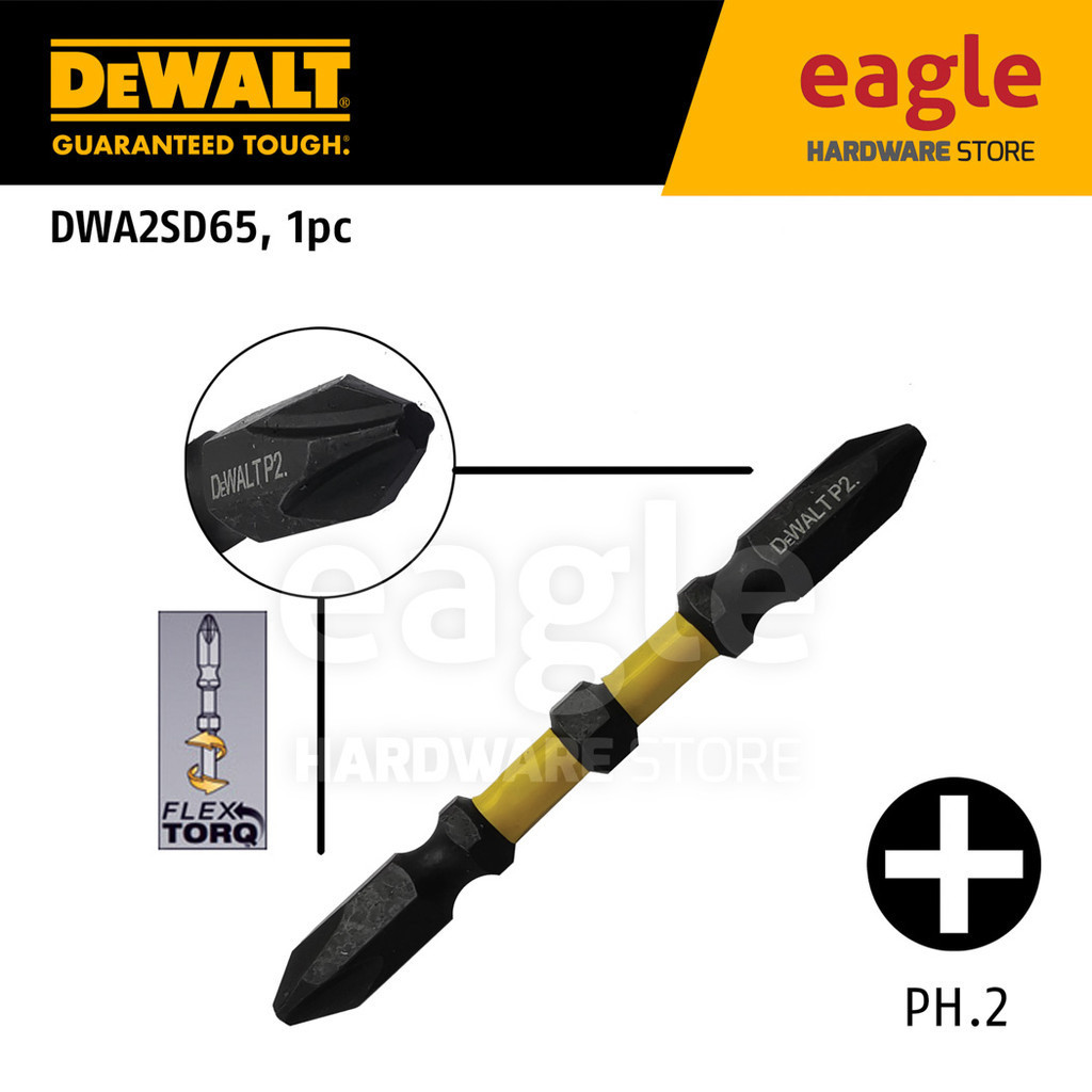 Dewalt DWA2SD65 PH.2 x 65mm Double Ended Phillips Magnetic Screwdriver ...