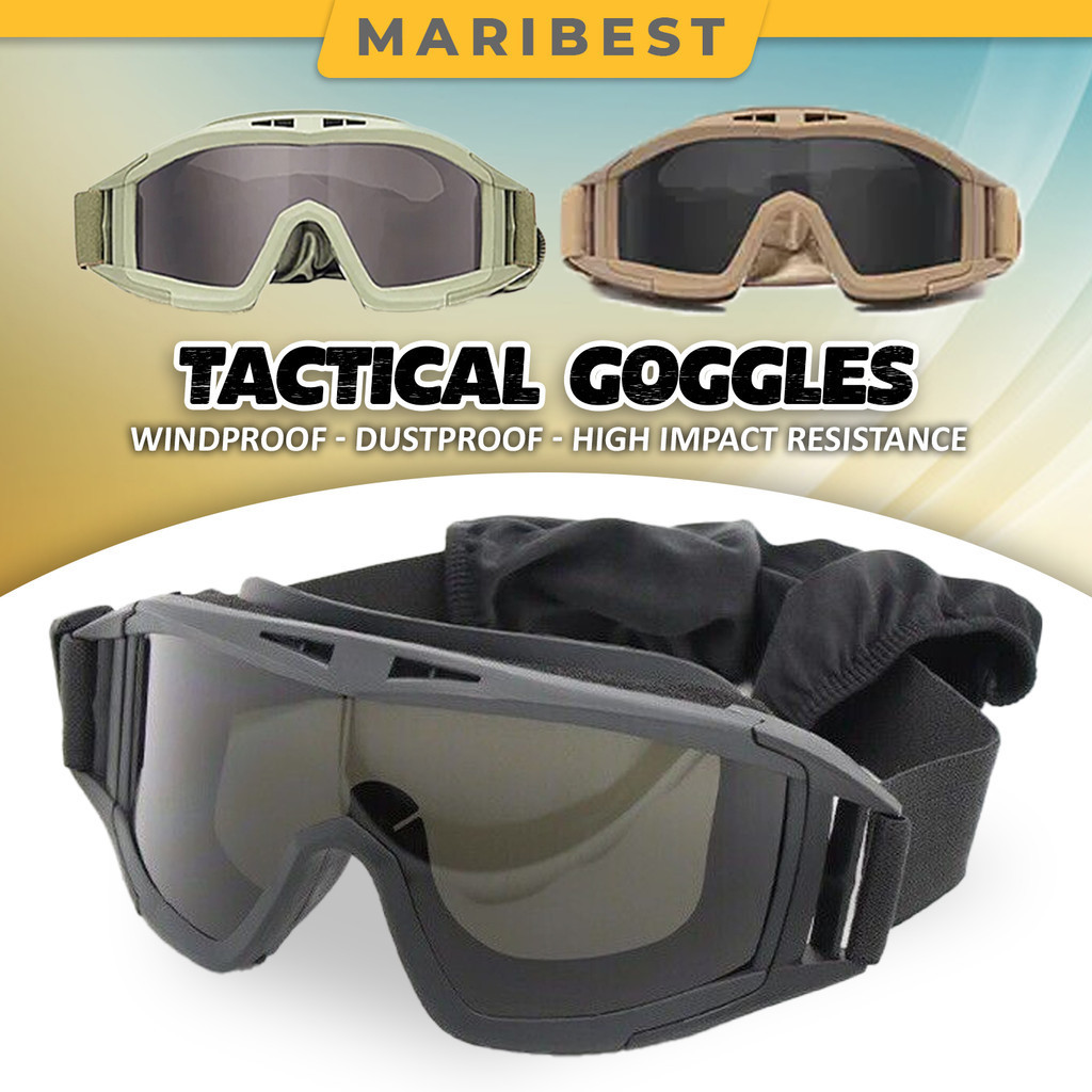 Tactical Safety Goggles Eye Protection Glasses Helmet Goggles Windproof ...