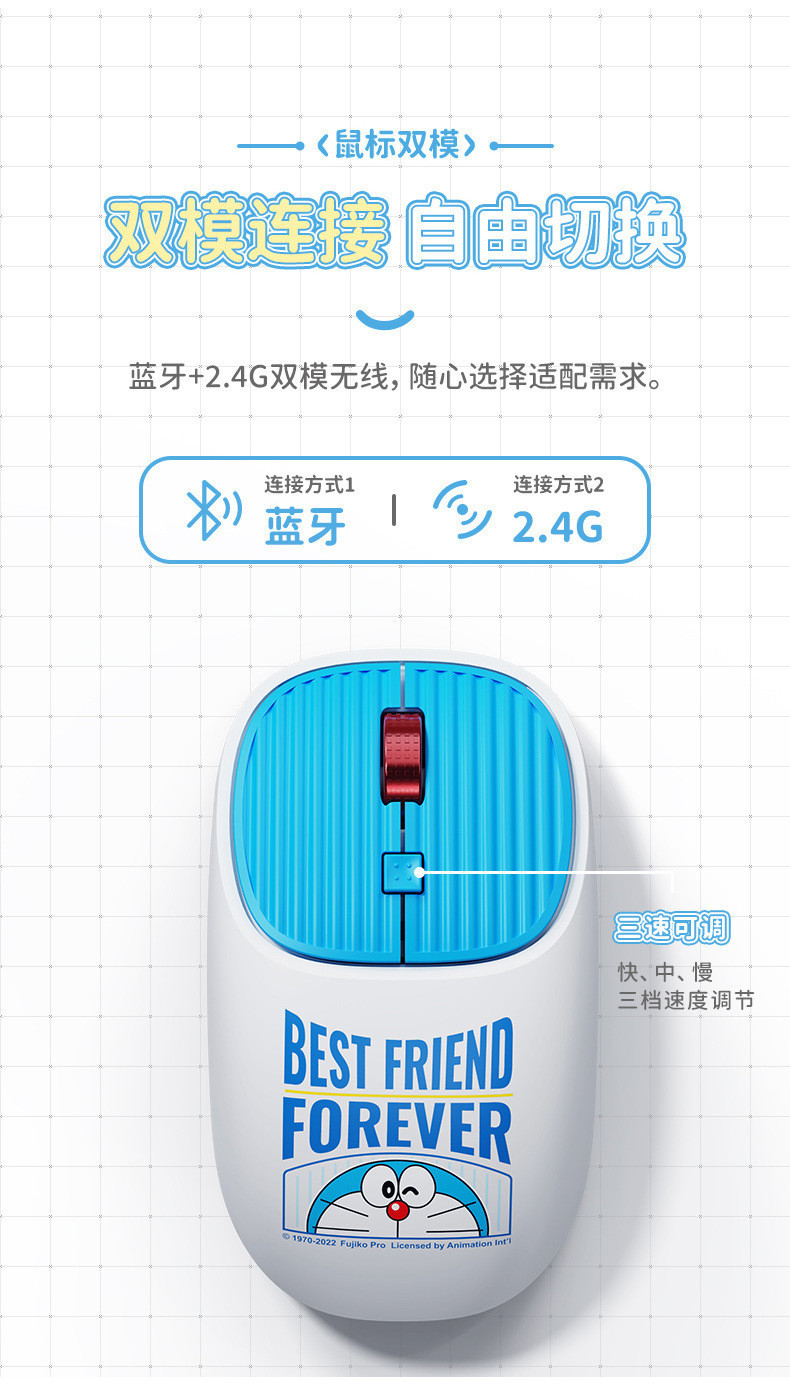 1 Set Doraemon Wireless Keyboard Mouse Set Cartoon Notebook Desktop ...