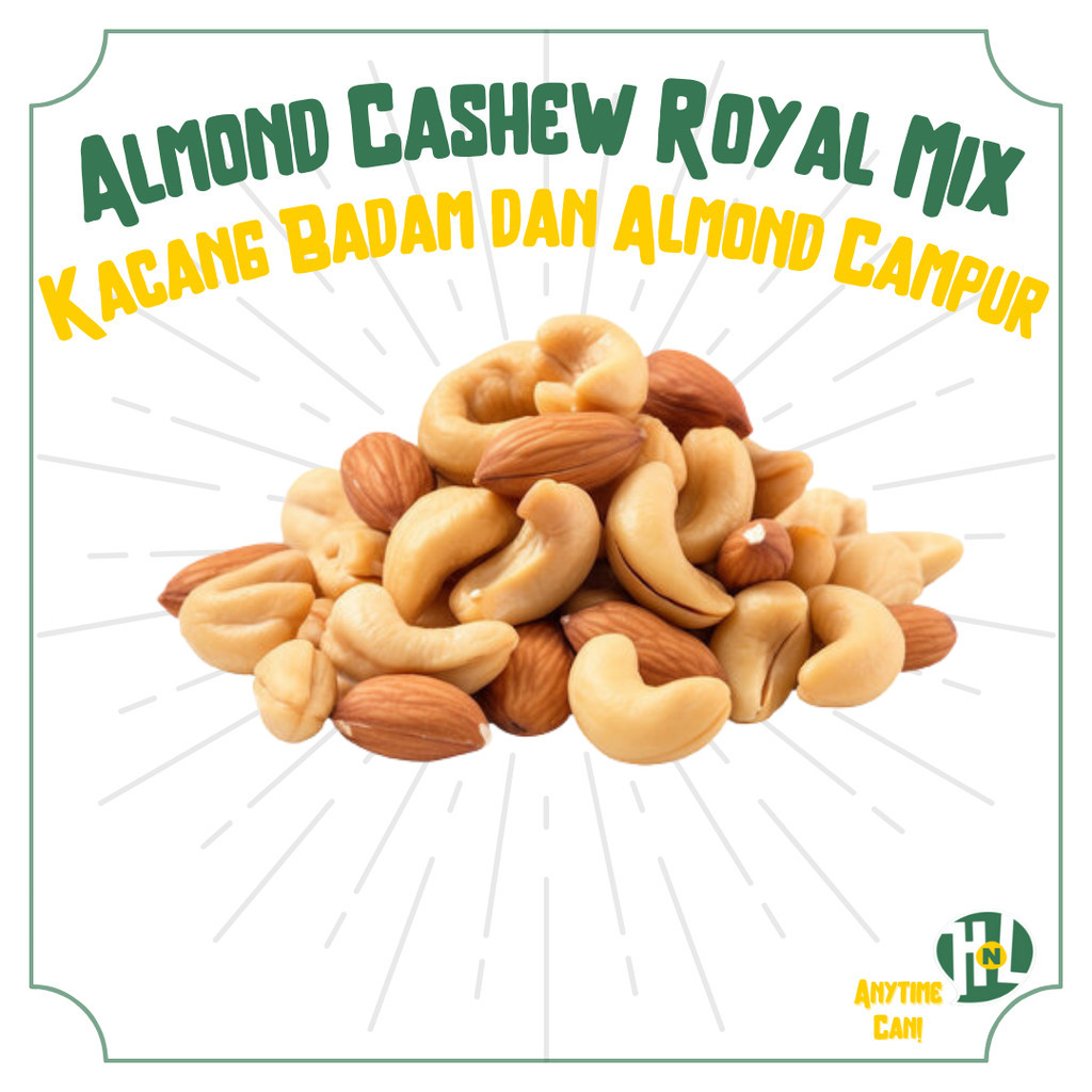 HNL Kacang Badam dan Almond Campur | 100% Natural Almond Cashew Mix ...