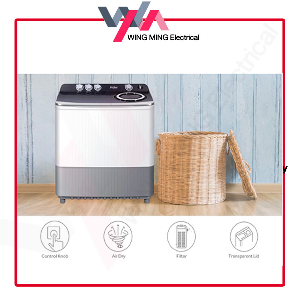 Haier 10.5KG Washing Machine Twin Tub Semi Auto Top Load Washer/Mesin ...