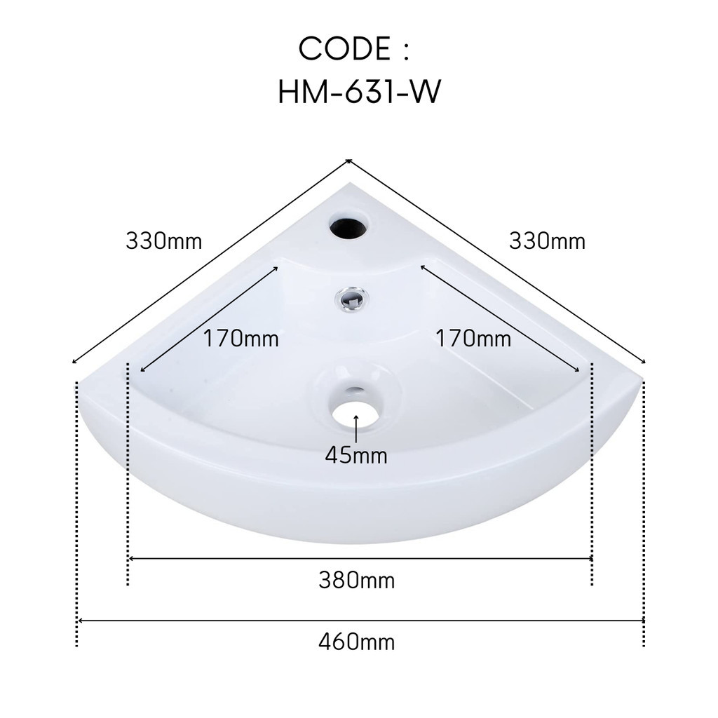HEMOS BATHROOM CERAMIC WASH BASIN WALL MOUNTED ART BASIN VESSEL SINK ...