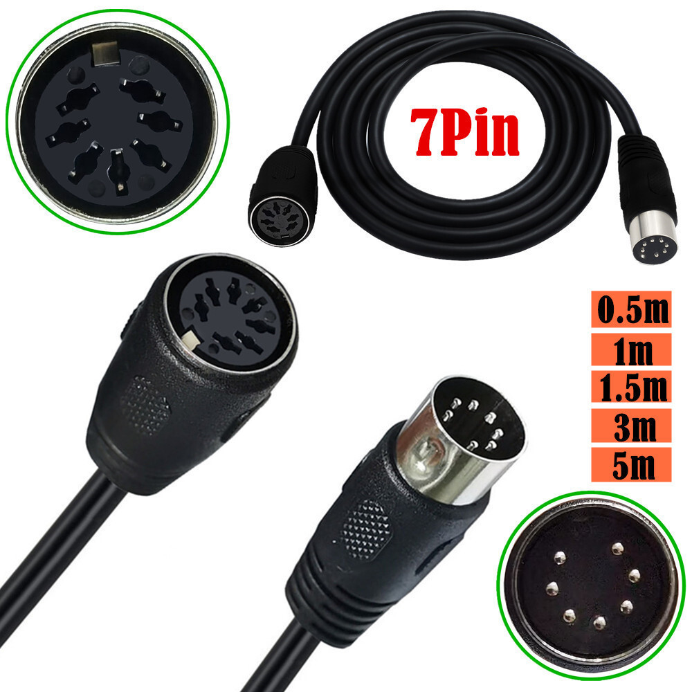 Large DIN 7PIN Male Female Audio Cable Computer/Medical Equipment Pass ...