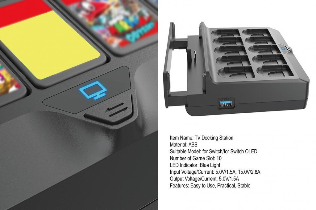 DRO_ Game Card Base Game Card Holder Stand Switch Oled Tv Dock Station ...