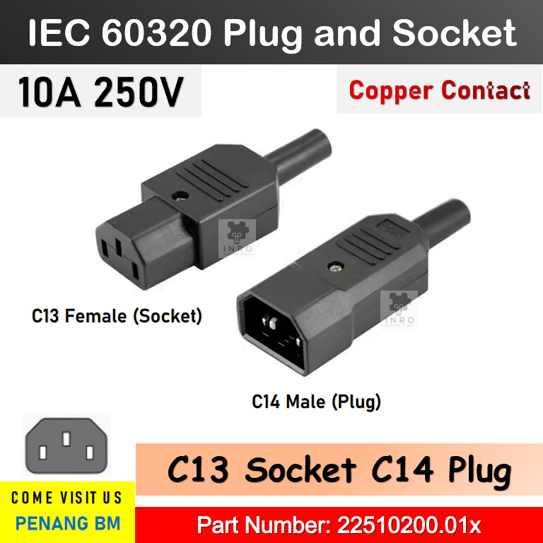 [tinned Copper Contact] 10a 250v Iec320 Iec60320 C13 C14 C15 Iec Plug