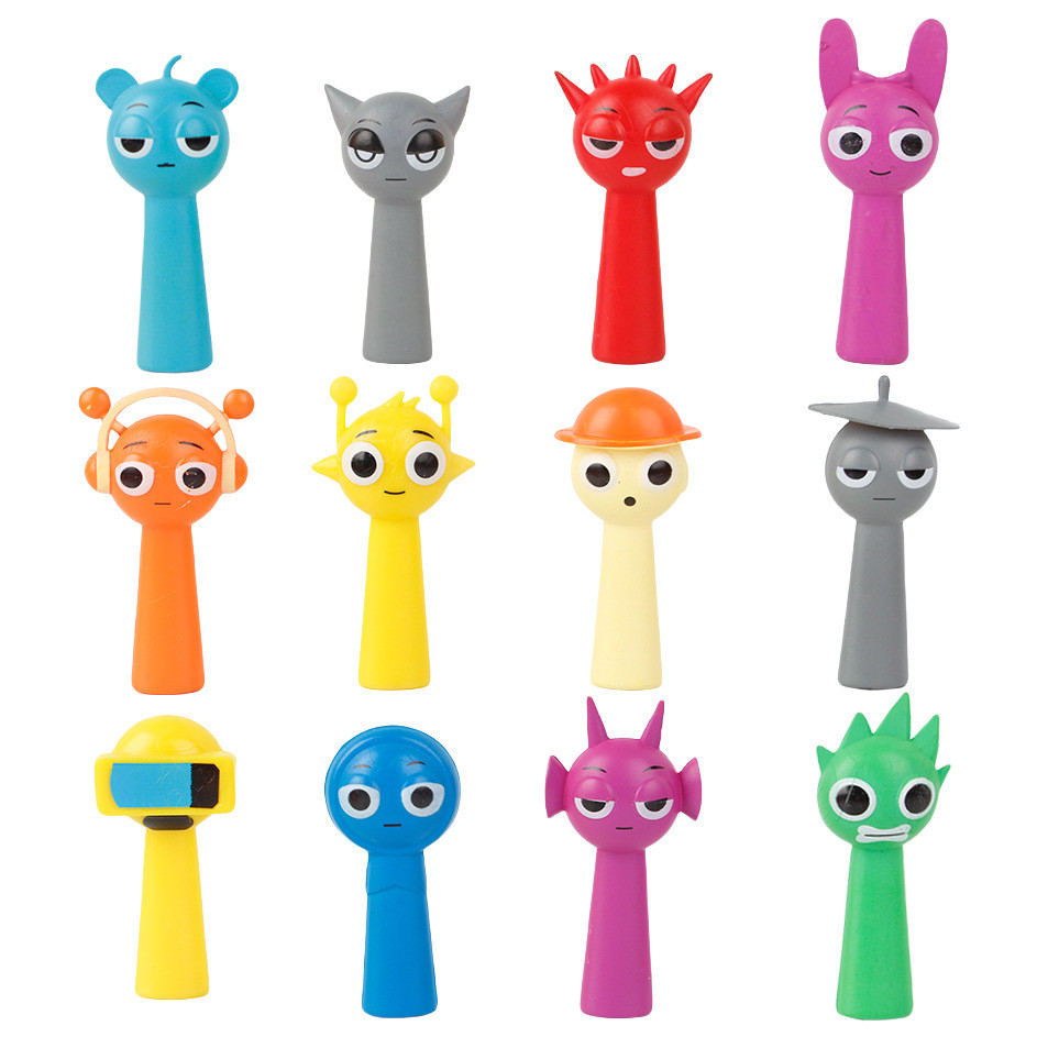 12pcs Character Sprunki Incredibox Cake Topper Toys Collectible Horror ...