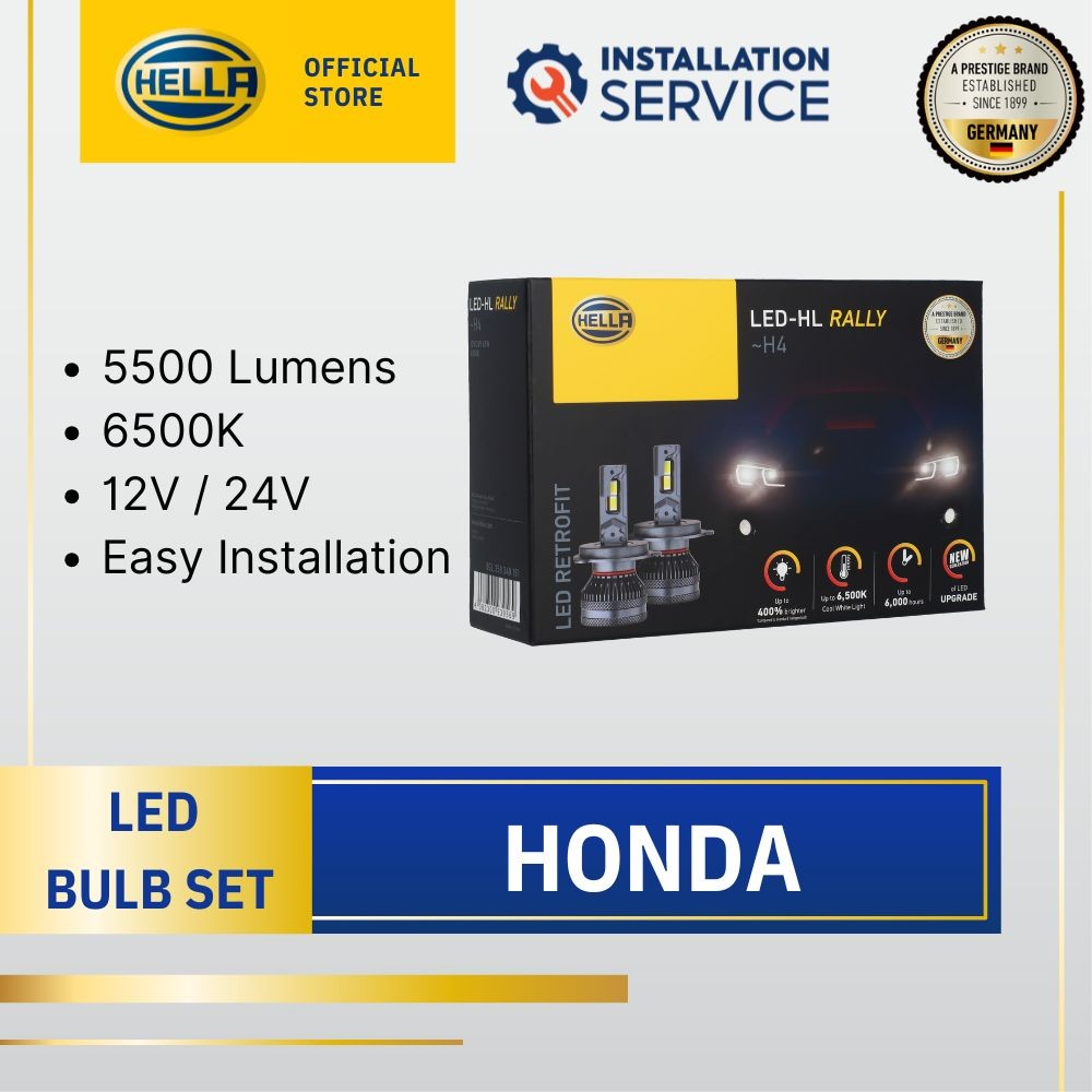 HELLA Retrofit HL RALLY for Honda Cars LED Headlight Bulb Set 12V & 24V ...