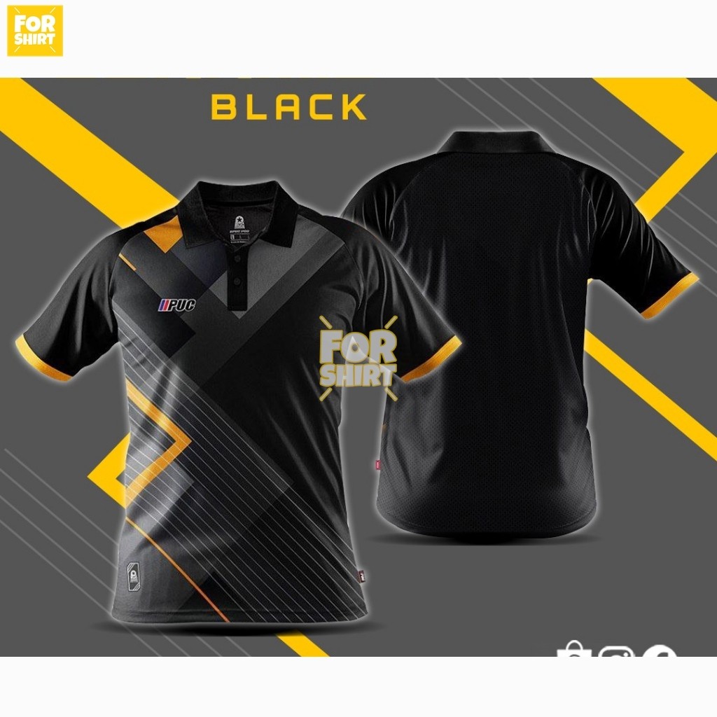 JERSEY COLLAR PUC SPORT - DESIGN DYNAMIC (BLACK/RED/BLUE) / JERSEY TEAM ...