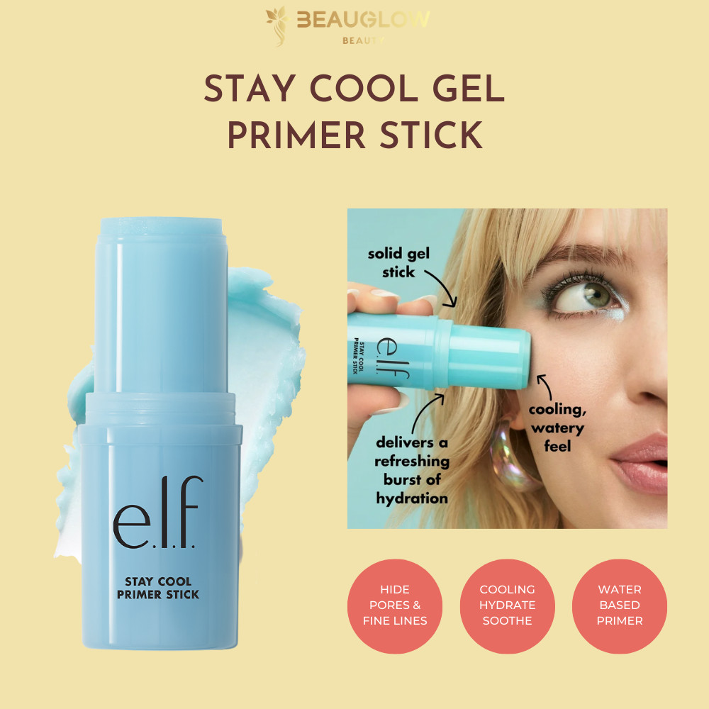 ELF Stay Cool Gel Primer Stick, Hydrating Soothing Refreshing Cooling ...