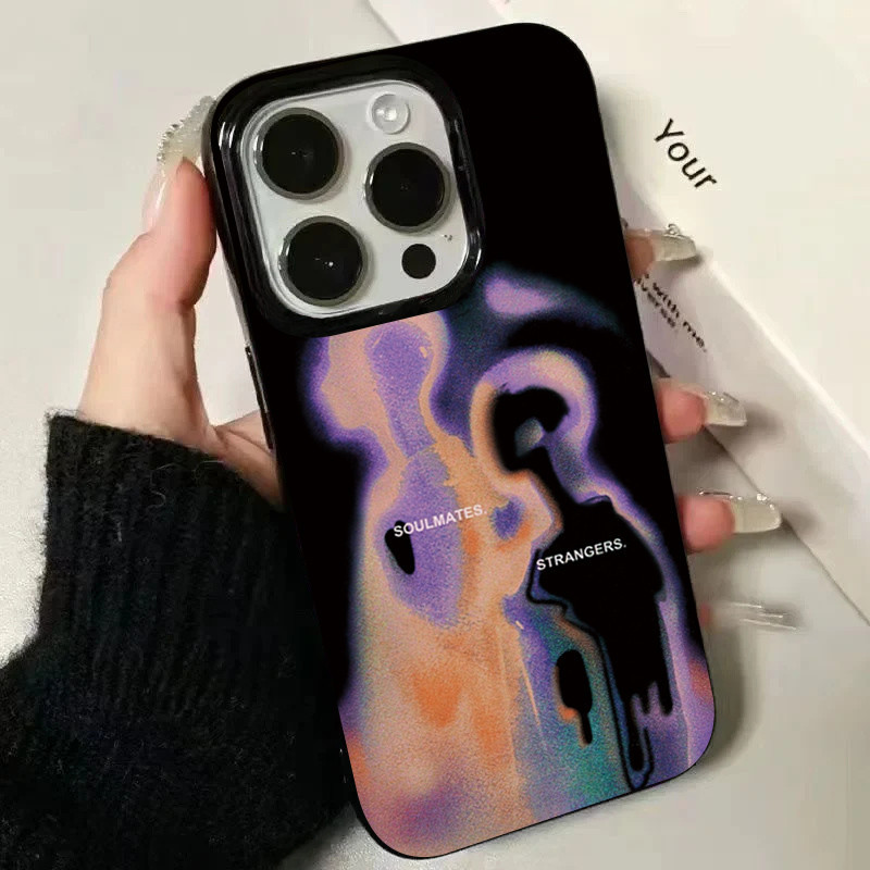 Punk Dark Mysterious Letter Shadow Phone Case For iPhone 16 Pro 15 14 ...