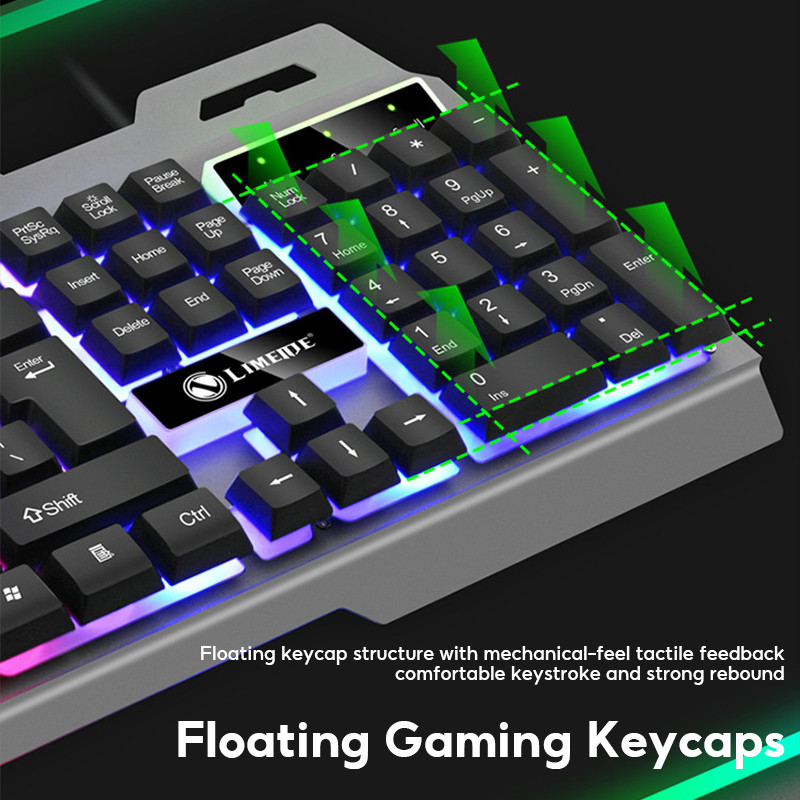 Gaming Keyboard Mechanical Keyboards Mouse Rainbow LED Backlight Gaming ...