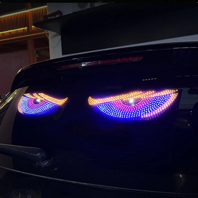 2Pcs/Set Dynamic Demon Eye Lights Car Sticker 24V 12V USB RGB LED ...