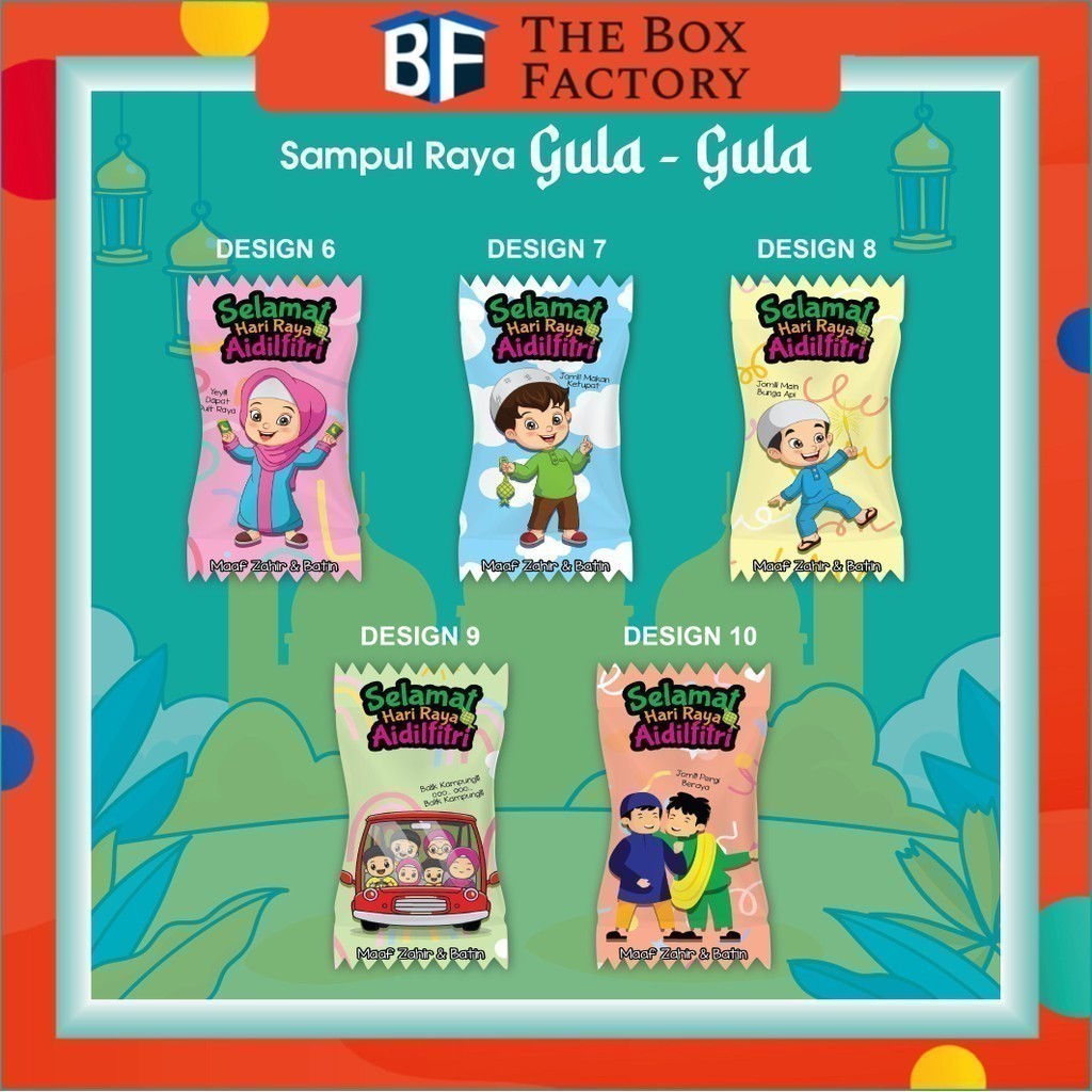2025[8pcs/Pkt]Sampul Raya Gula SMALL SIZE Aidilfitri Kartun Angpau ...