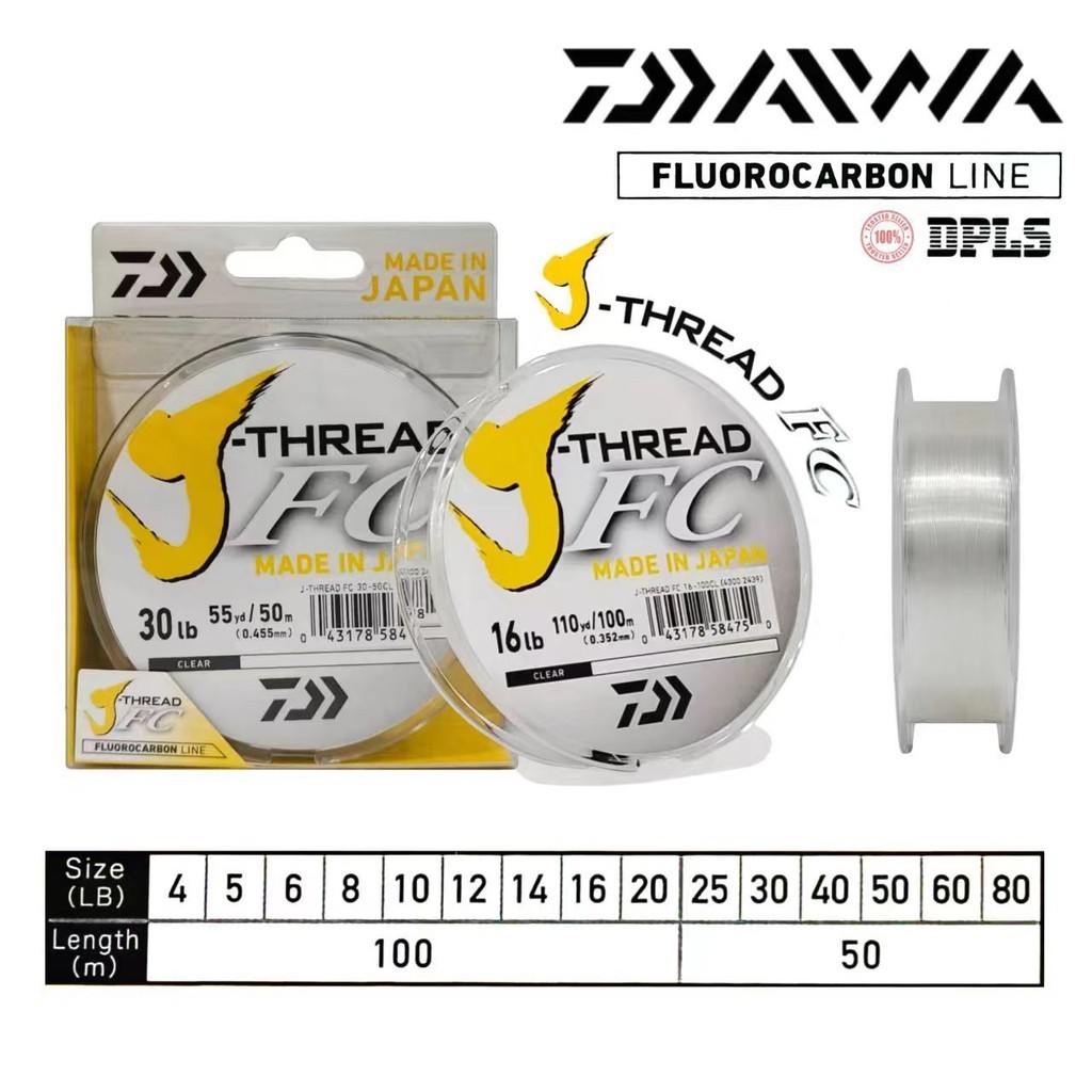 ⭐DAIWA J-THREAD 100% FLUOROCARBON LINE ( MADE IN JAPAN ) | Shopee Malaysia