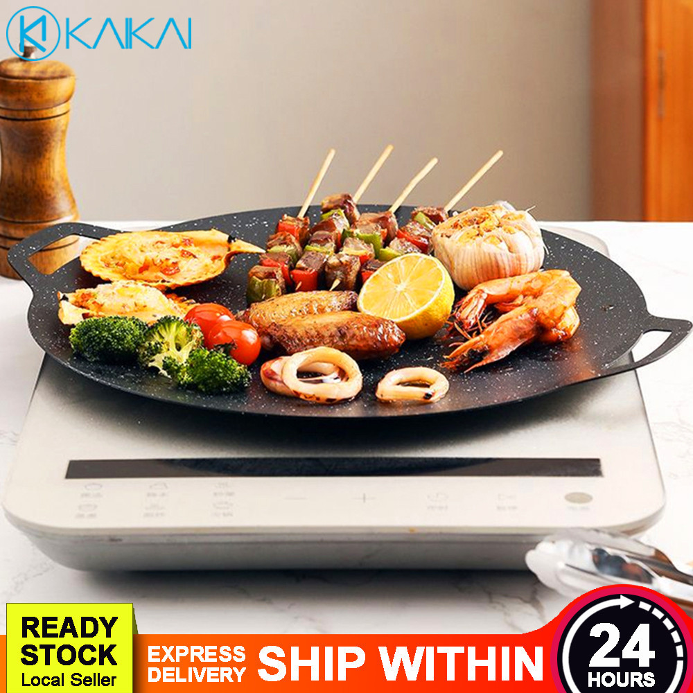 🔥 HEAT MANAGEMENT 🔥 Dual Handle Korean Non Stick Grill Pan Outdoor ...