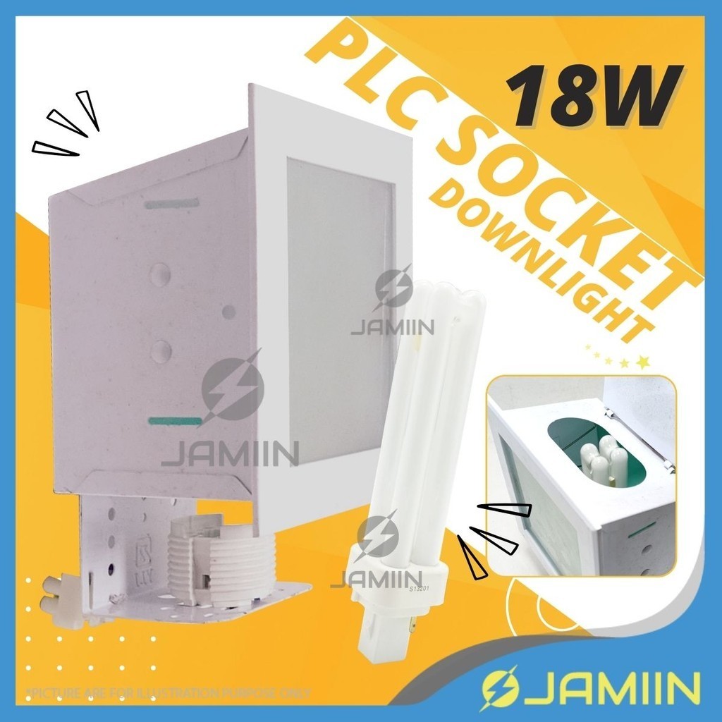 YLI 18W Square Downlight PLC Lamp Holder Spotlight Plaster Ceiling ...