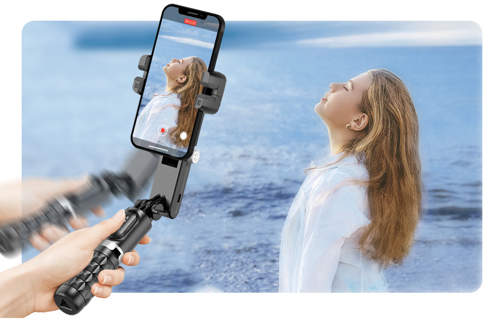 Gimbal Stabilizer Handheld Mobile Phone Selfie Stick Holder Fill Light ...