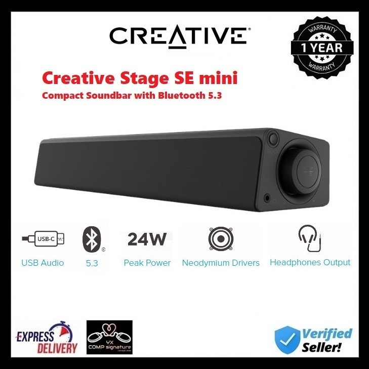 CREATIVE STAGE SE MINI COMPACT SOUNDBAR WITH BLUETOOTH 5.3 | Shopee ...