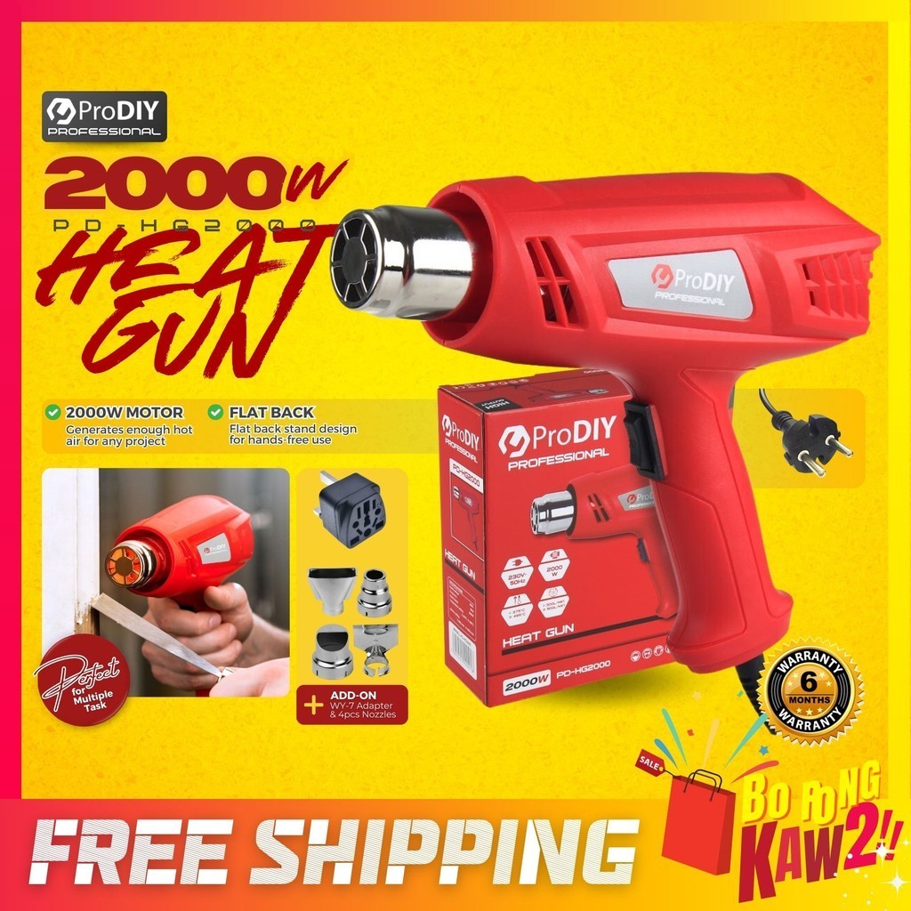 BKK PRODIY PD-HG2000 Electric Heat Gun 2000W Dual Temperature Setting ...