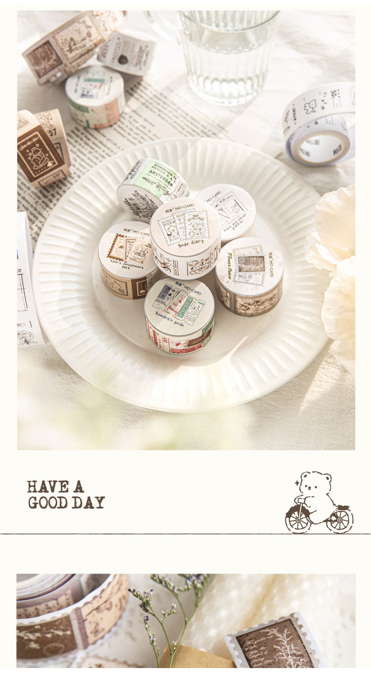 ENWEI 1 Roll [Stamp Shop Series] Vintage Journal Masking Tape Washi ...