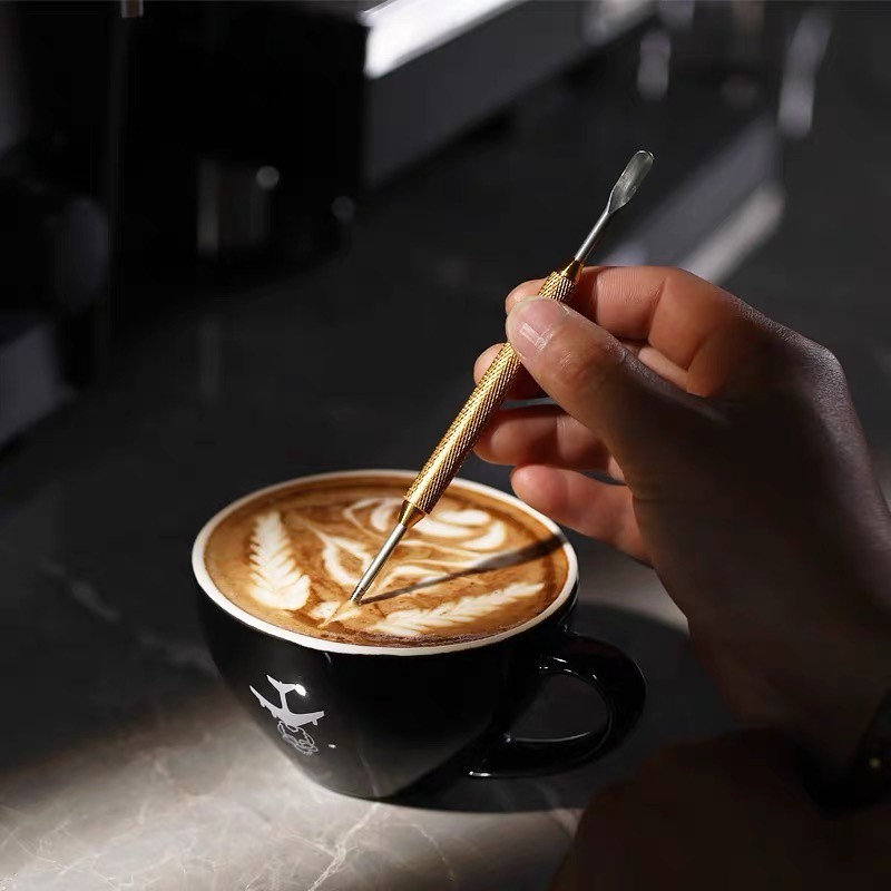 Art Etching Needle Pen Cum Spatula Barista Tools Stainless Steel ...