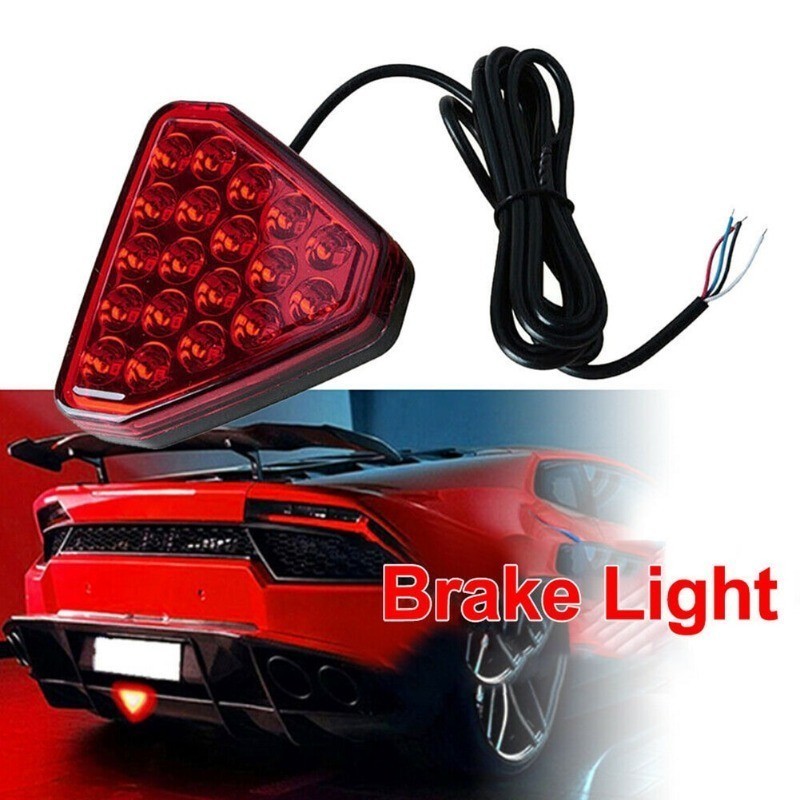 Car LED Lights Universal Triangle Red LED 3rd Rear Bumper Tail Stop ...