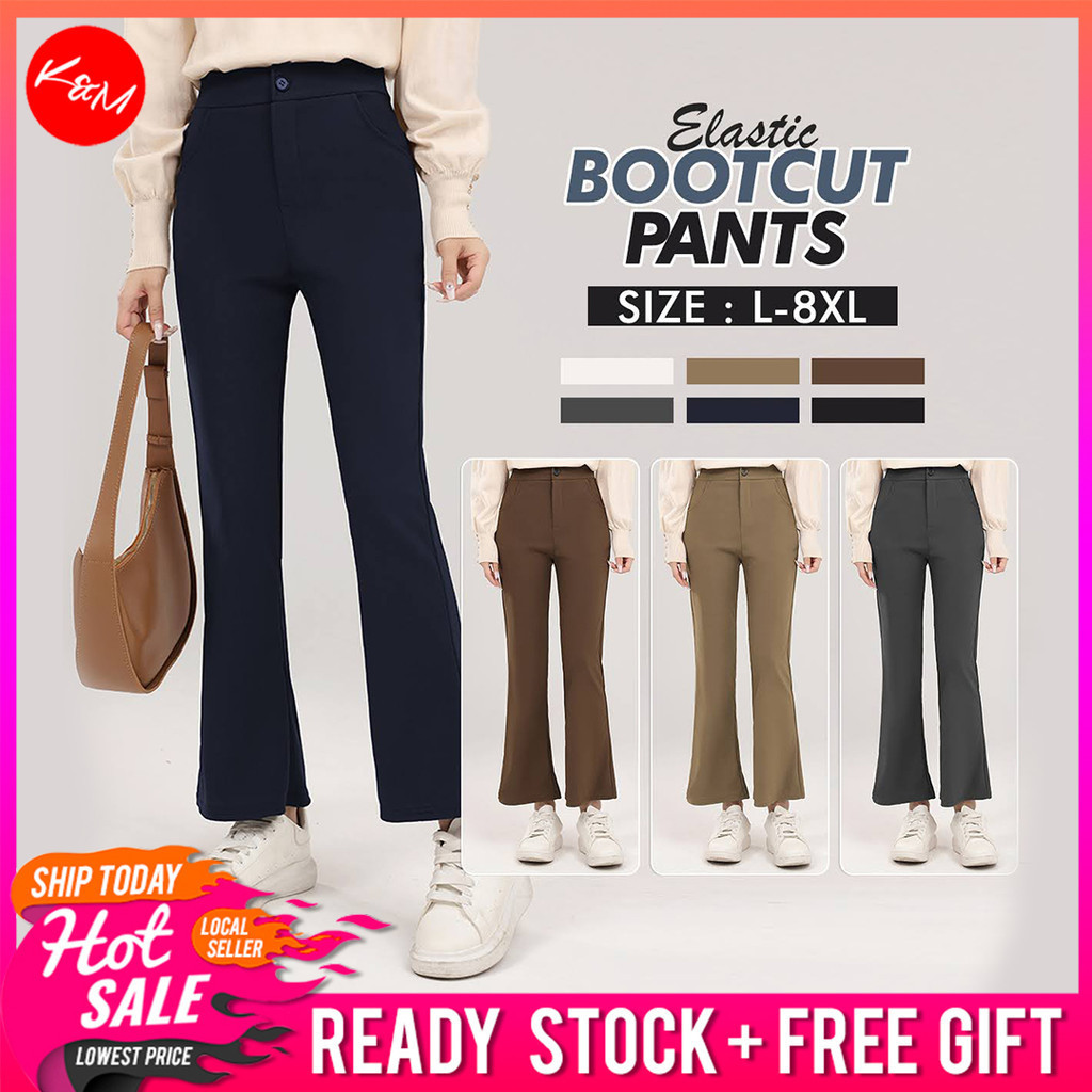 KM Elastic Bootcut Women Pants Seluar Bootcut Perempuan [P4744 ...