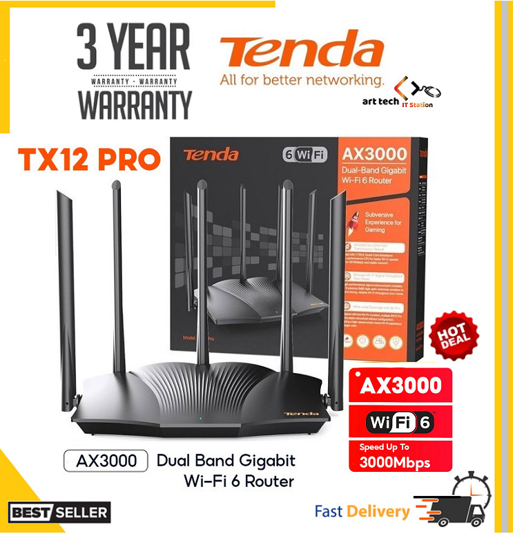 TENDA TX12 PRO AX3000 DUAL BAND GIGABIT WI FI ROUTER | Shopee Malaysia