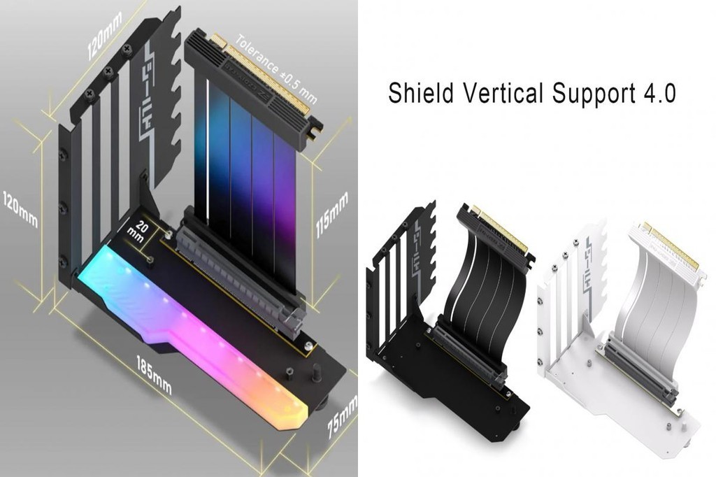 SN Graphics Card Holder Pci-e 4.0 16x Riser Cable Pci-e 4.0 Vertical ...