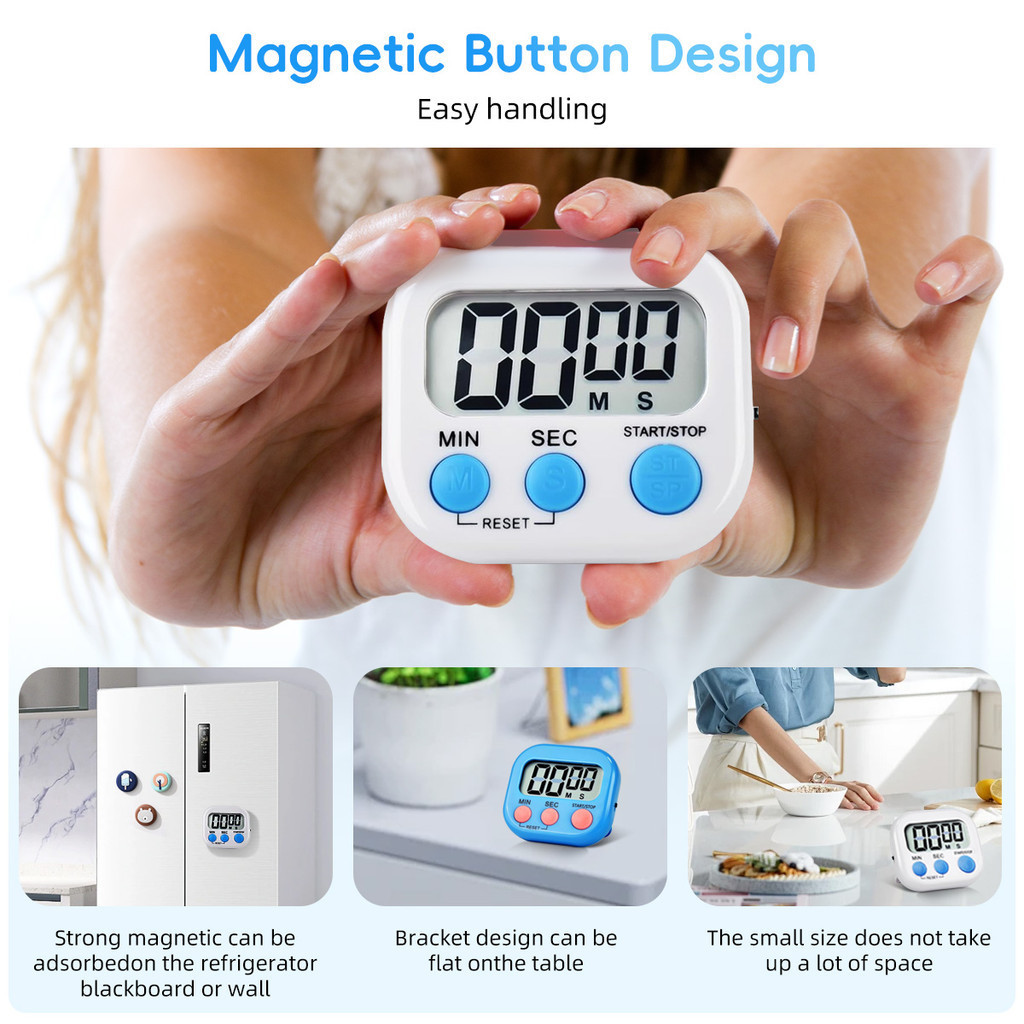 HdoorLink Digital Timer Count Down Up Clock Loud Alarm Magnetic Timer ...