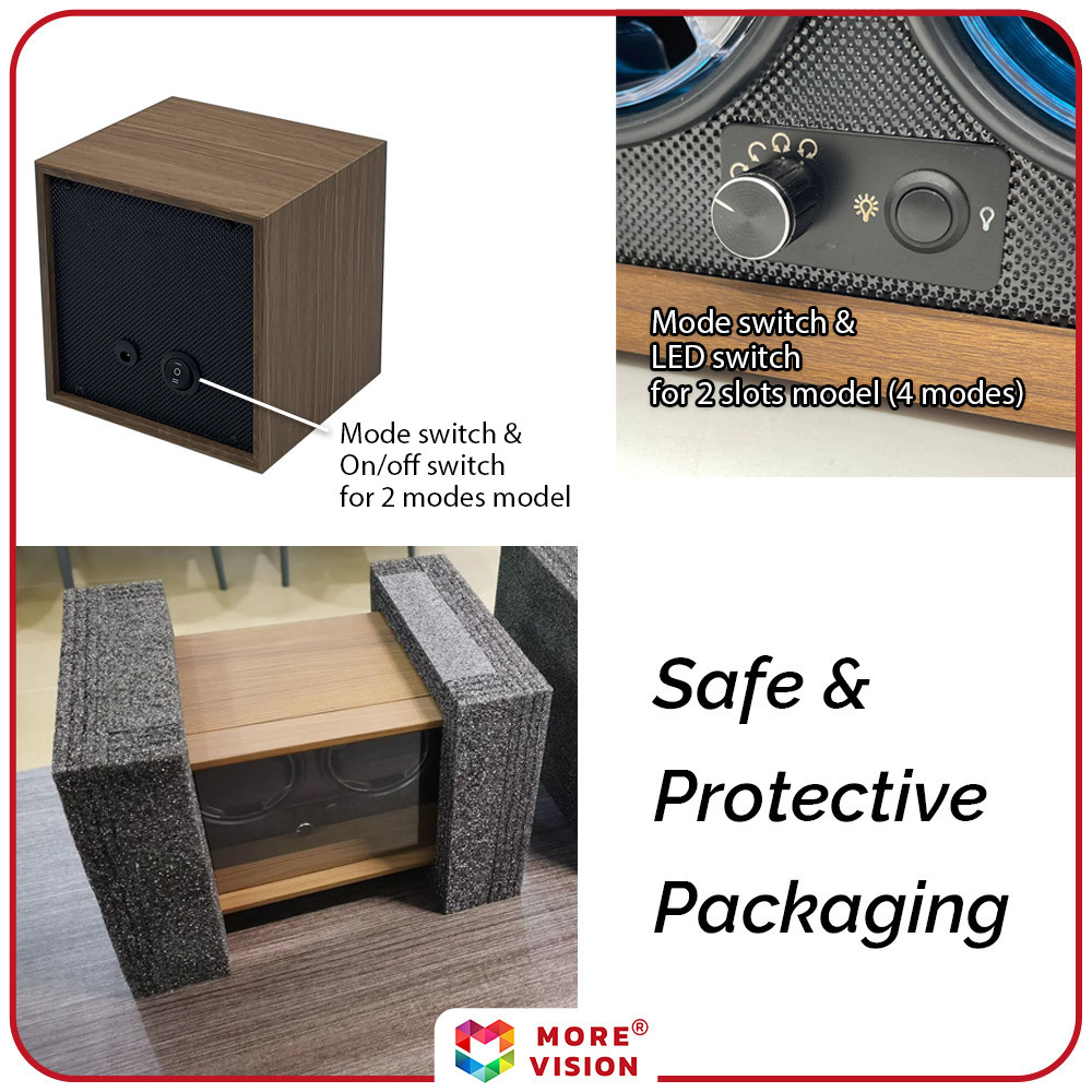 Watch Winder Box for Automatic Watches Double Winders Quiet Japanese ...