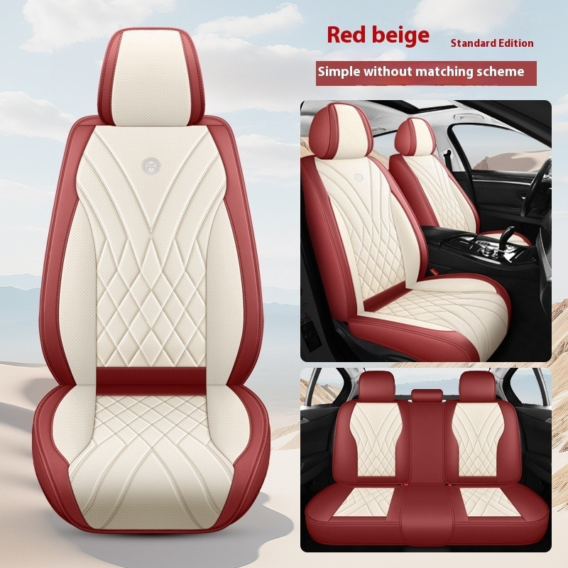 Full Coverage Car Seat Covers PU Leather Full Set Front Seat+back Seat ...