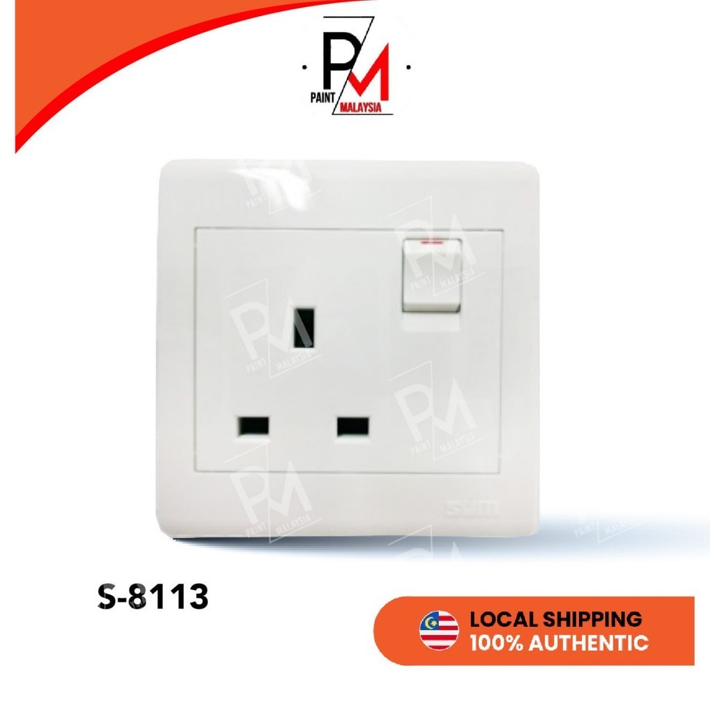 SUM 13 AMP Single Swich Socket with SIRIM S-8113 Power Plug Wall ...