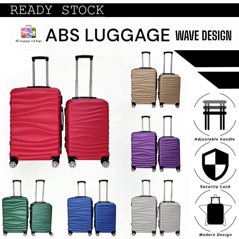 new pattern wave design travel luggage bag set 2in1 20incn & 24inch beg ...