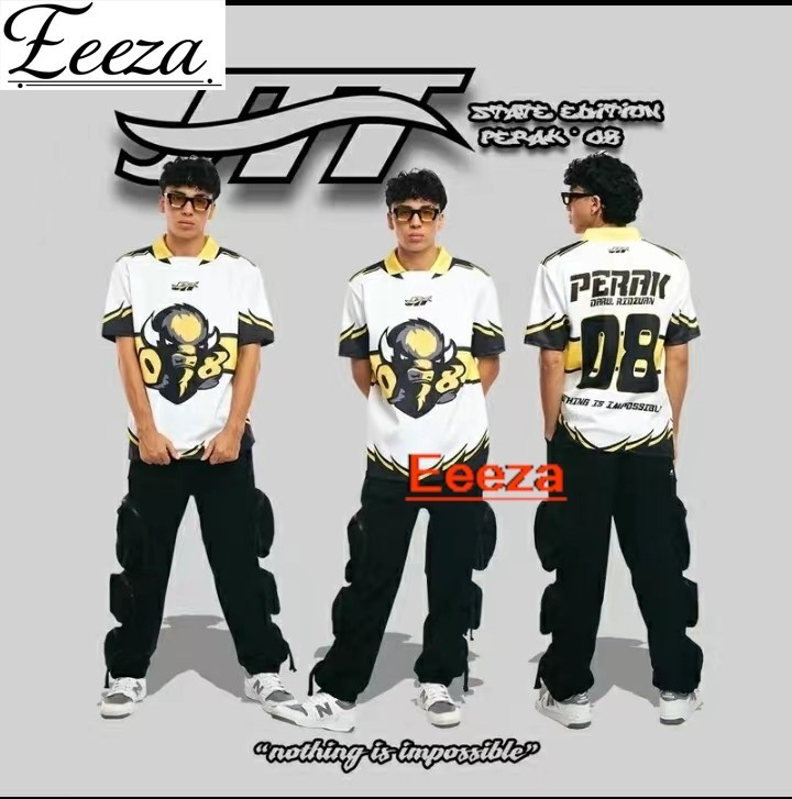 Eeeza JTT STATE EDITION Jersey Baju Tshirt Lelaki Lengan Pendek Retro ...