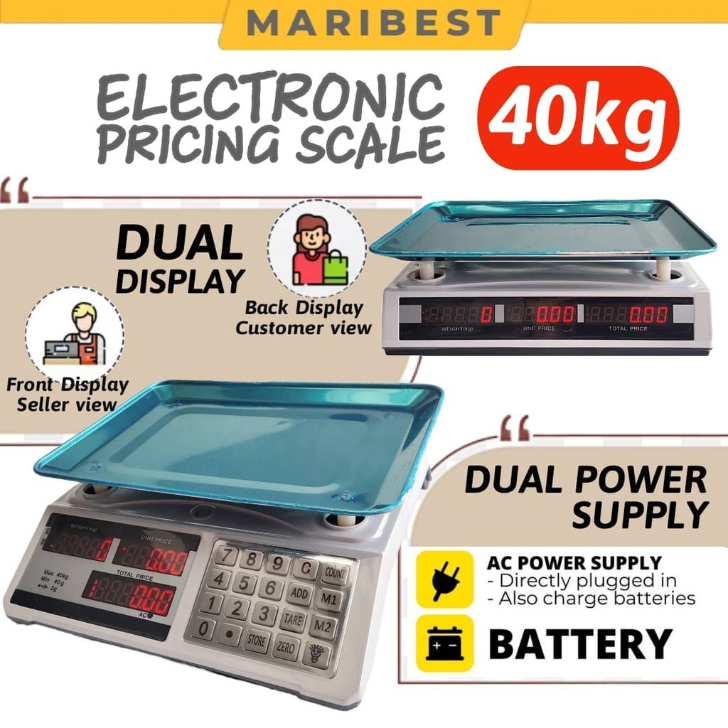 40kg Stainless Steel Electronic Pricing Scales Electronic Pricing Scale ...