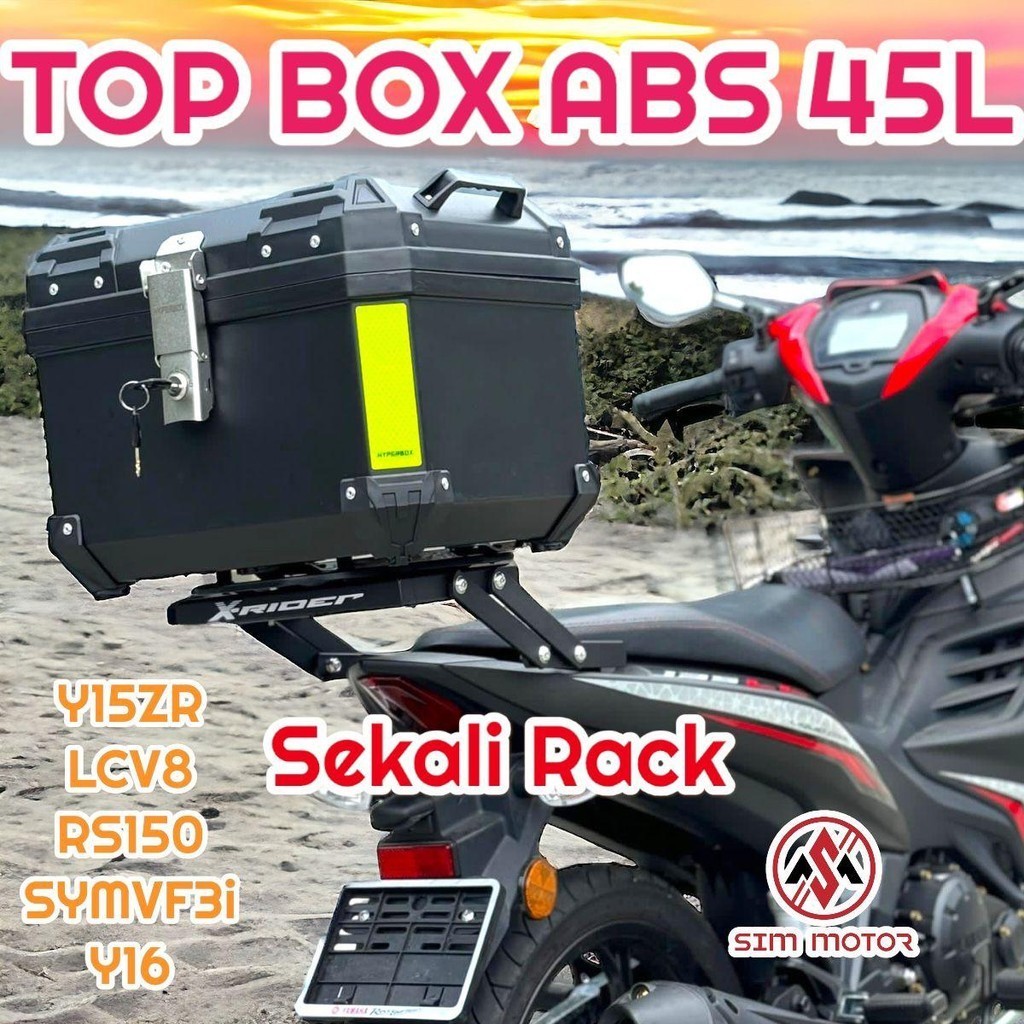 Top Box Abs 45l + Rack Full set Free Dapat Pillow + Rack . y15zr Y16zr ...
