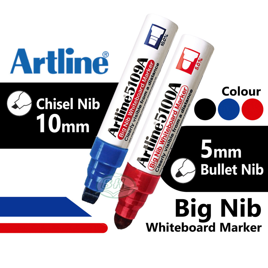 Big Nib Whiteboard Marker Artline 5100A 5109A (5.0/10.0mm) (Bullet ...