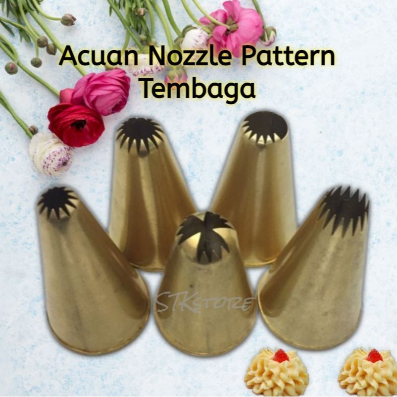 [1 Piece] Acuan Nozzle Pattern Tembaga / Creampuff / Bunga Kecil ...