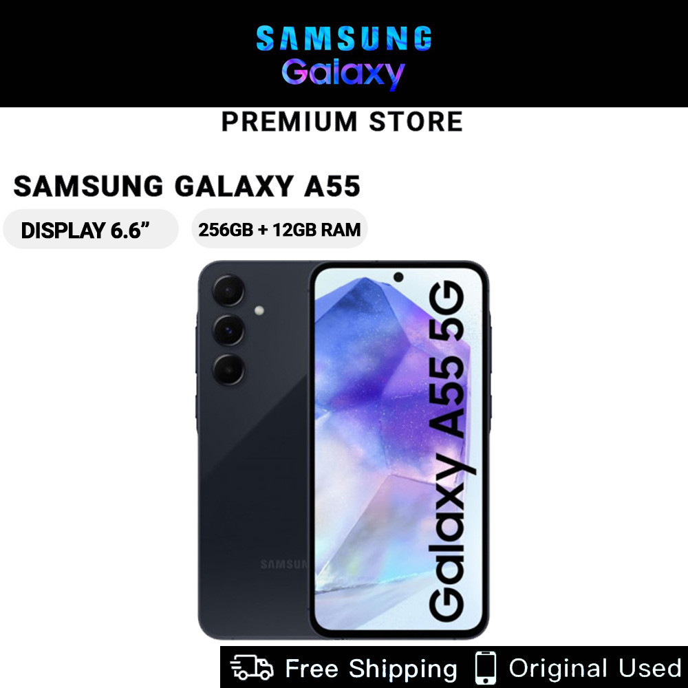 Original Used Samsung Galaxy A55 5G 256GB + 12GB RAM 50MP 6.6 inches ...