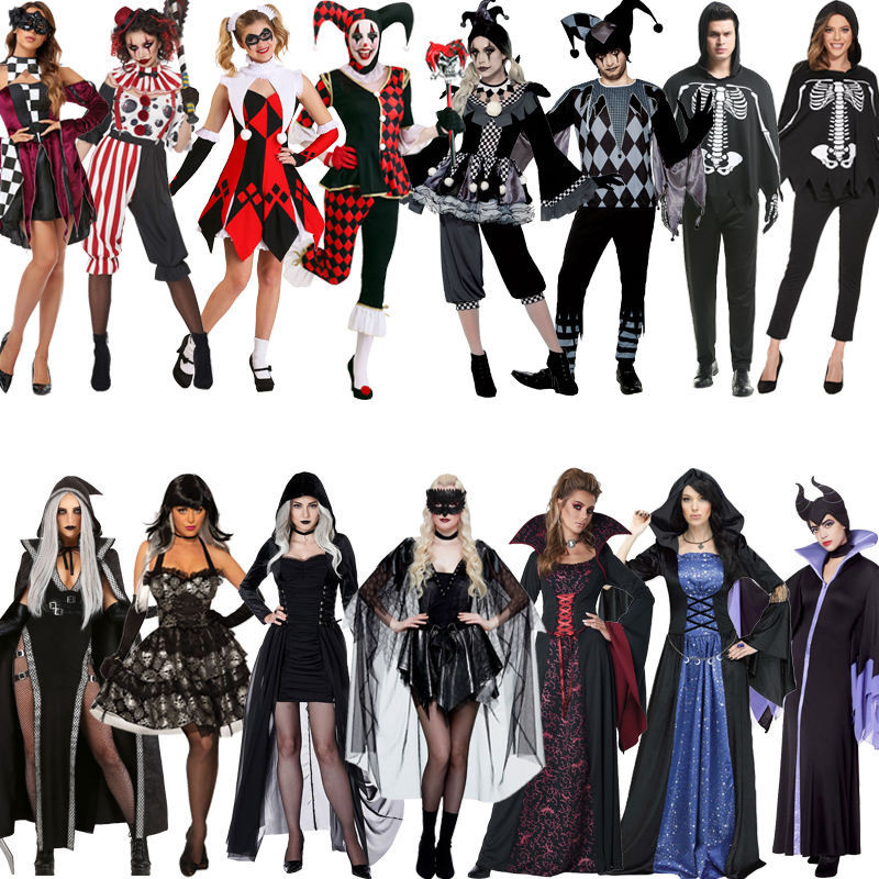 Halloween COS Maleficent Witch Clown Skeleton Witch Adult Men And Women ...
