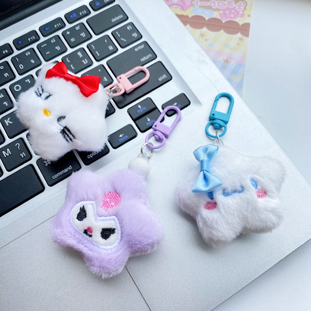 Sanrio Star Plush Keychain 2025 Kawaii Backpack Charm Squishy Cartoon ...