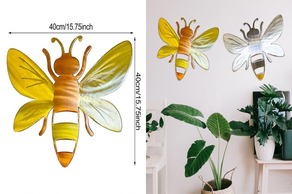 ARI Rustic Bee Wall Hanging Bee Garden Decoration Handcrafted Metal Bee ...