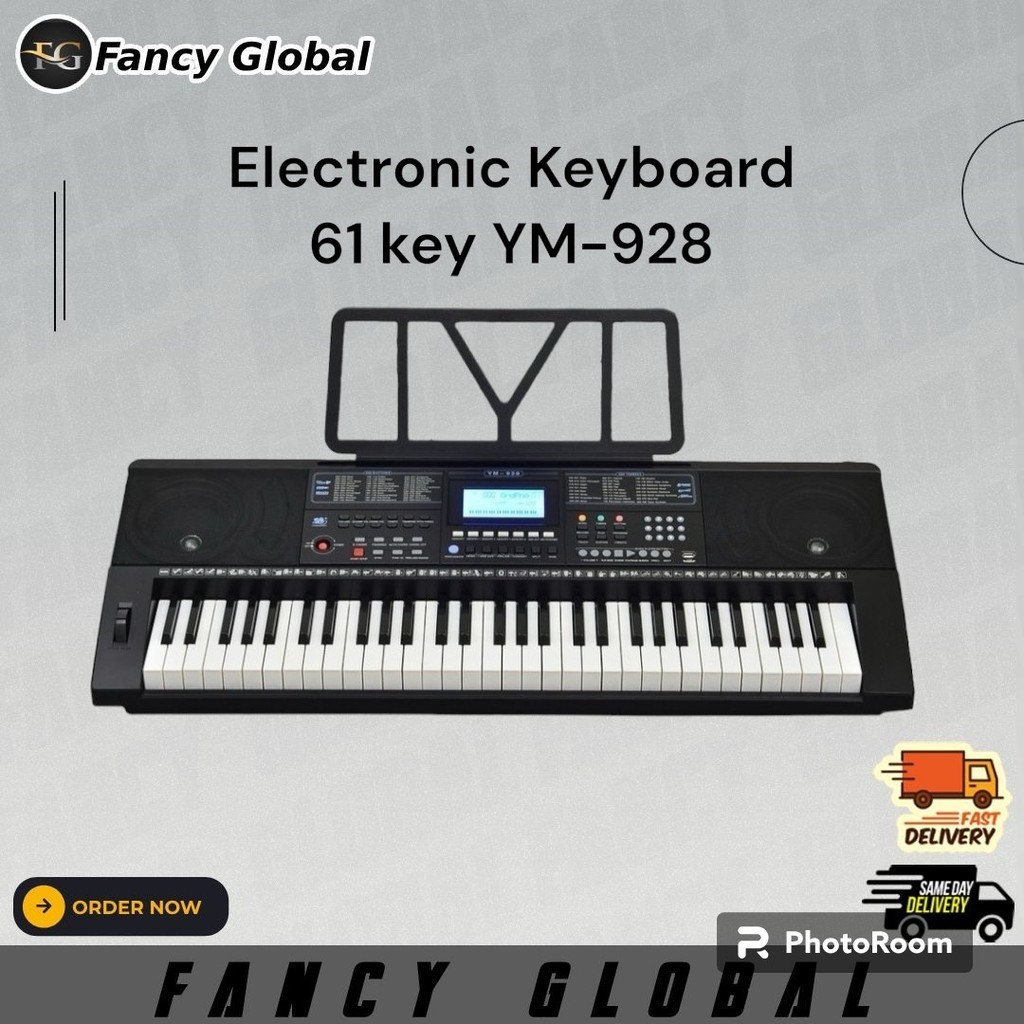 Electronic Keyboard 61 key YM-928 Model multifunction LCD musical ...