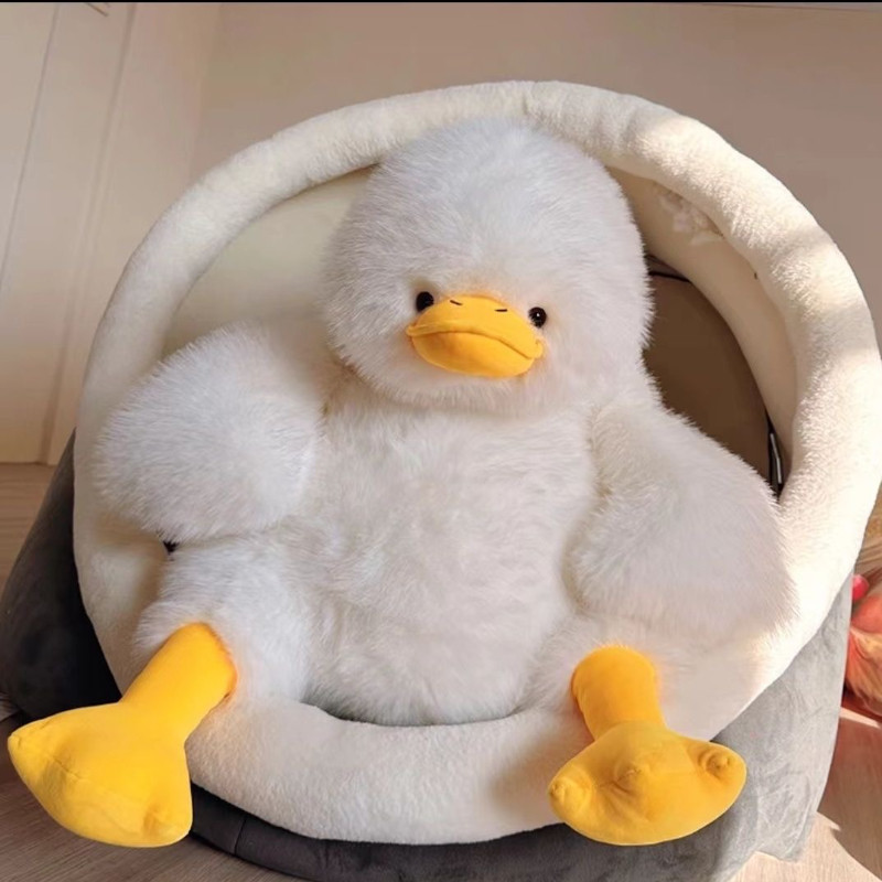 Soft Fluffy white Duck Stuffed Animal super large yellow duck Plush Toy ...