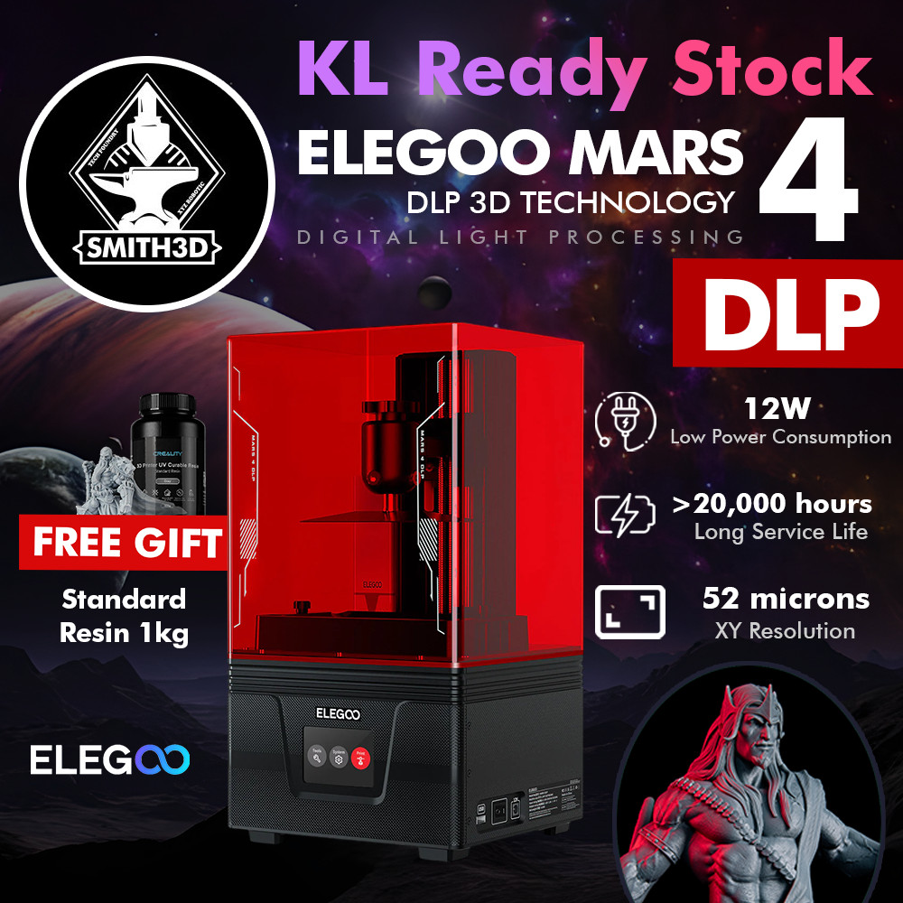 Elegoo Mars 4 DLP 3D Resin Printer, Low Power Long Service Life Quiet ...