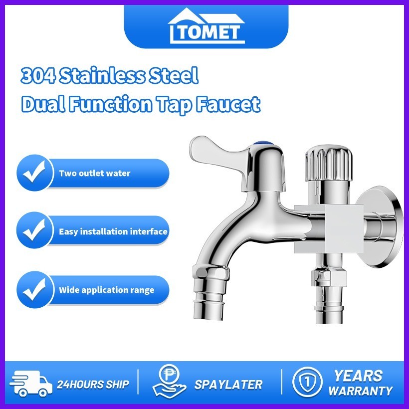 TOMET Stainless Steel SUS304 Faucet for Kitchen Bathroom Washing ...