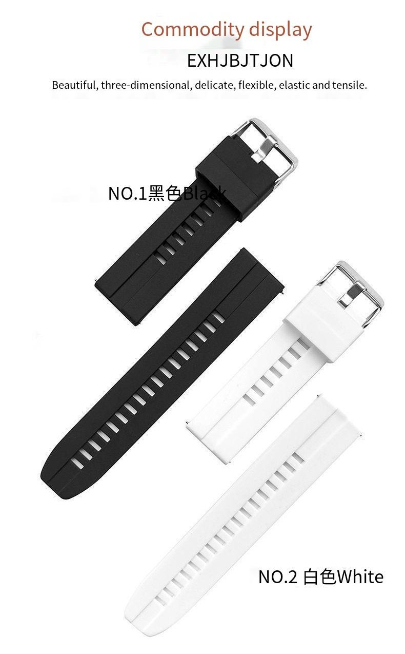 Quick Release Pins Silicone Watch Strap 18mm 20mm 22mm Waterproof Soft ...