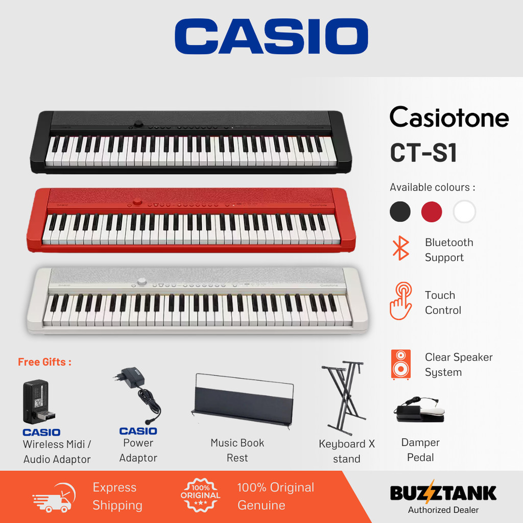 Casio CT-S1 Casiotone 61 keys Portable Keyboard ( CTS1 CT S1 ) | Shopee ...
