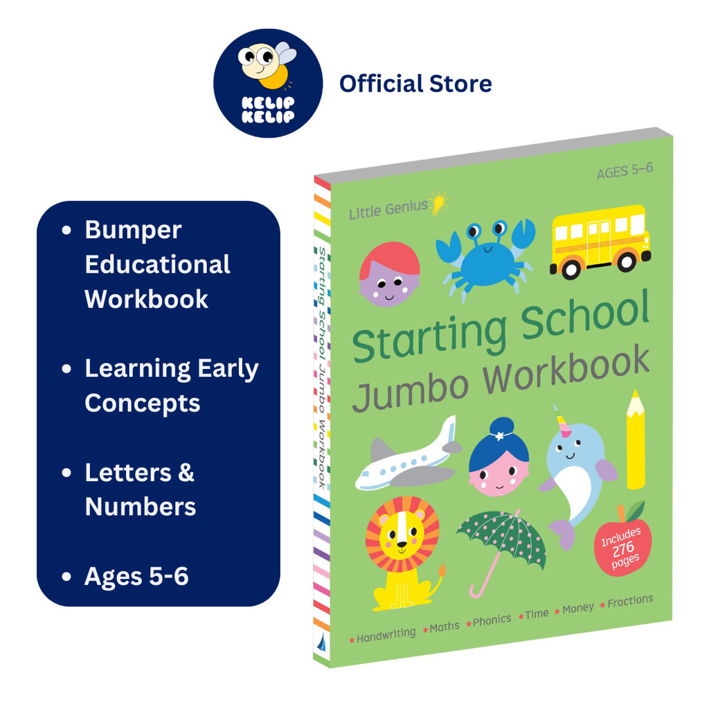 Little Genius Starting School Jumbo Workbook (276 Pages) For Kids Ages ...